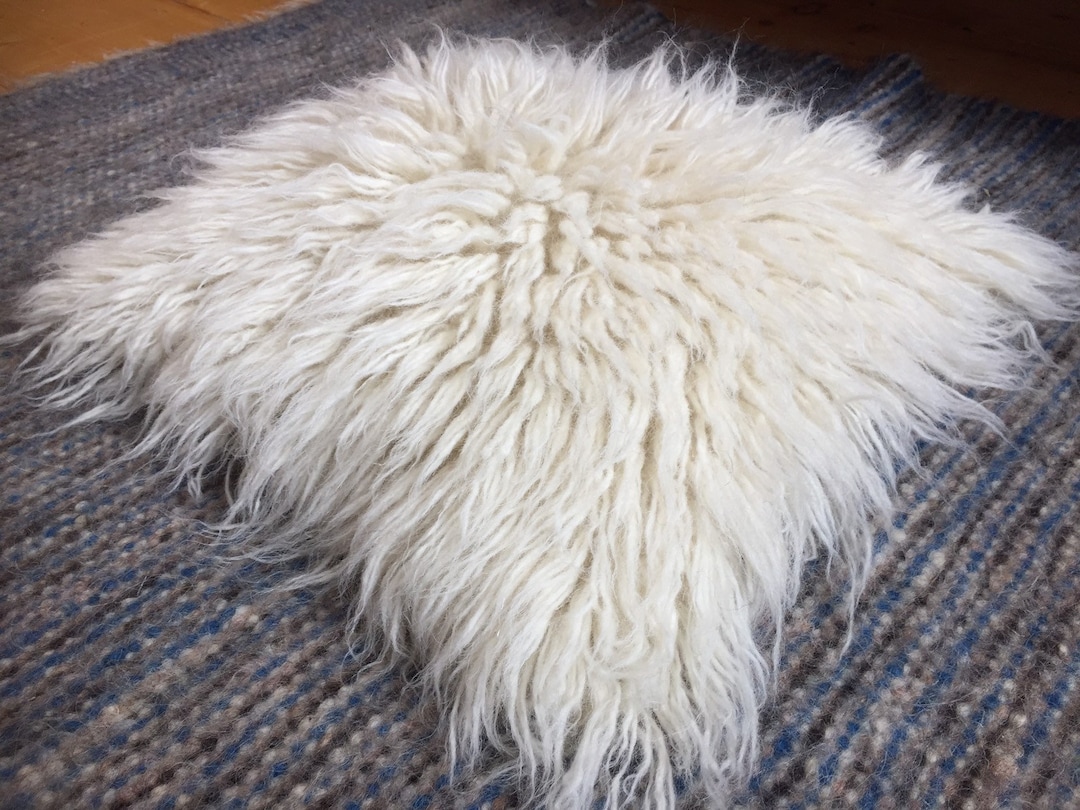 White Wool Cover Pillow/natural Eco Wool Pillowcase /fluffy Cover ...