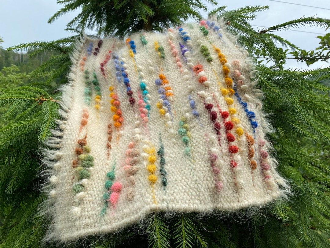 Rainbow Wool Rug: Handwoven Ukrainian Lizhnyk, Natural Decor (50x65 Cm ...