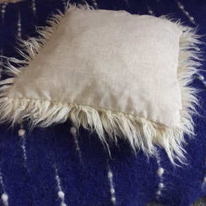 White Wool Cover Pillow/natural Eco Wool Pillowcase /fluffy Cover ...