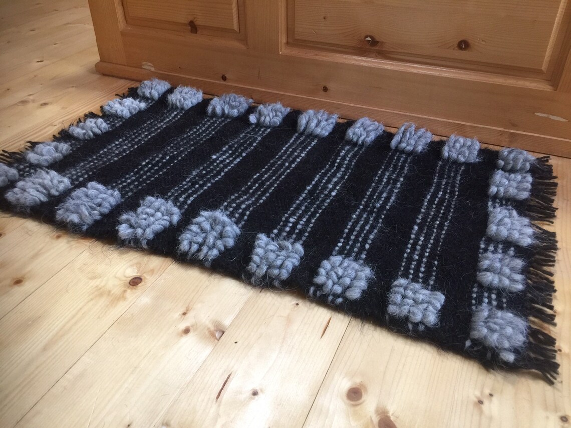 Organic Black Rug/bed Rug/little Mat/door Mat/eco Friendly - Etsy