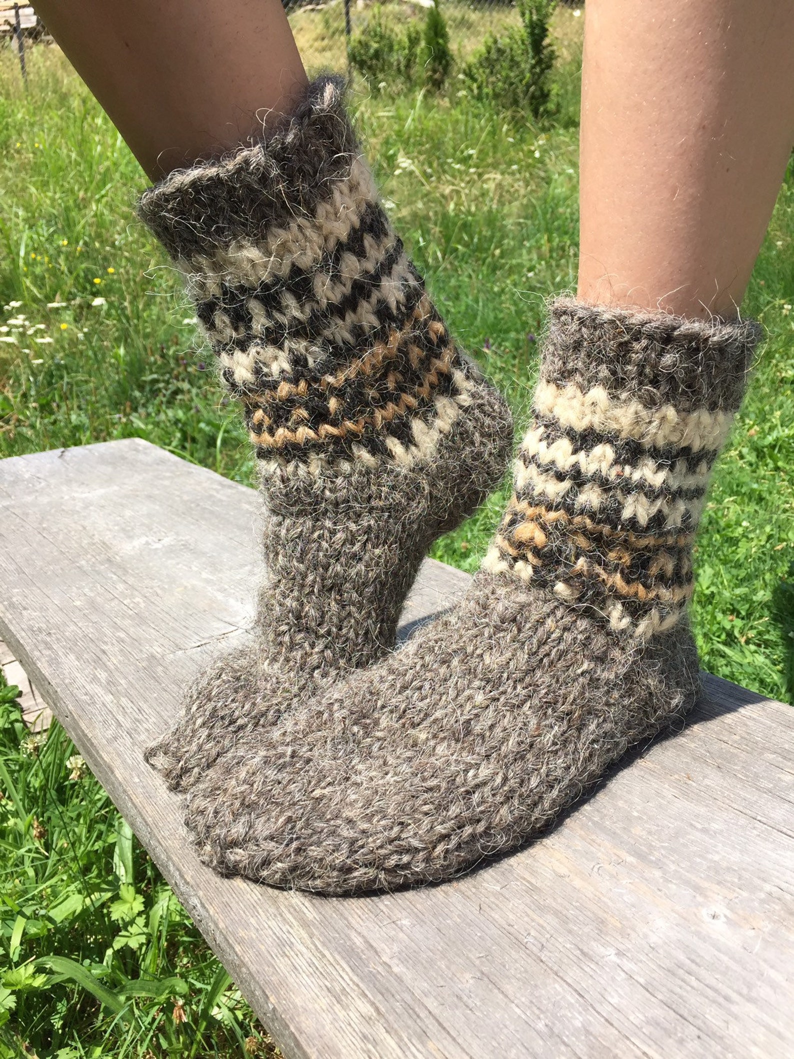 Organic Knitted Pure Sheep Wool Socks/gray Unisex Socks/winter - Etsy ...