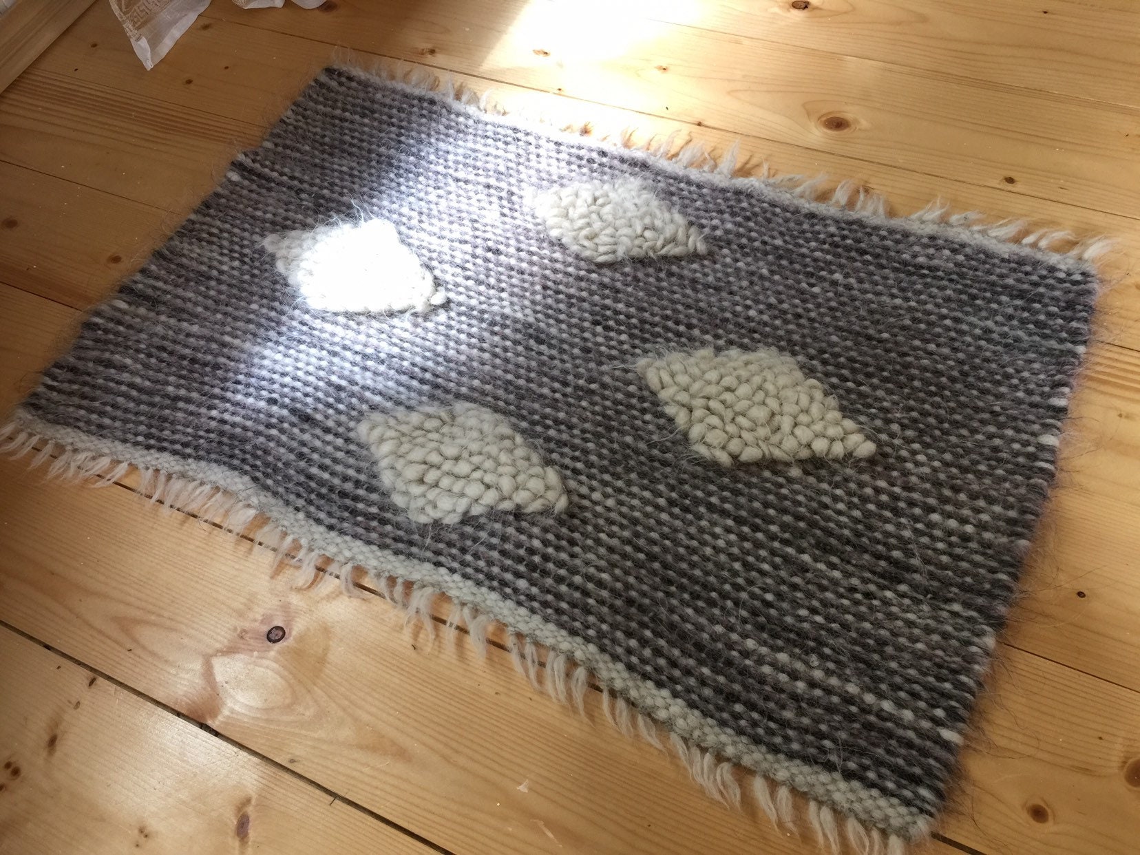 Woven Organic Rug/gray Rag Rug/pet Little Mat/hand Woven Throw - Etsy