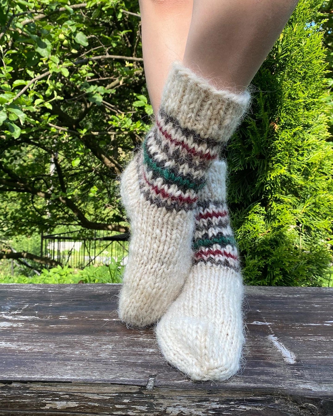 Hand Knit Wool Socks: Made in Ukraine, Organic Sheep Wool - Etsy