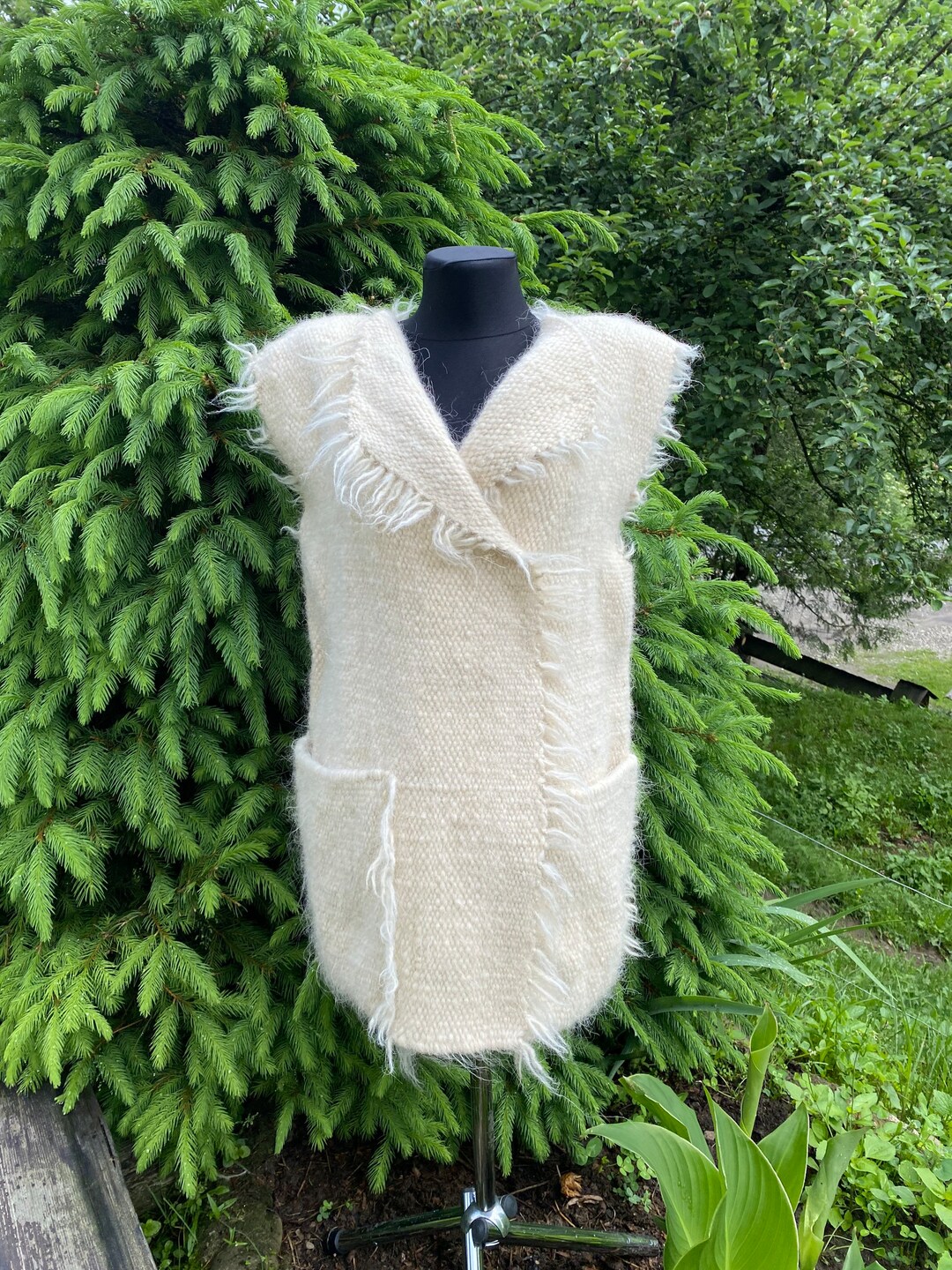 Made in Ukraine Wool Ivory Vest/ White Vest/ukrainian Traditional ...