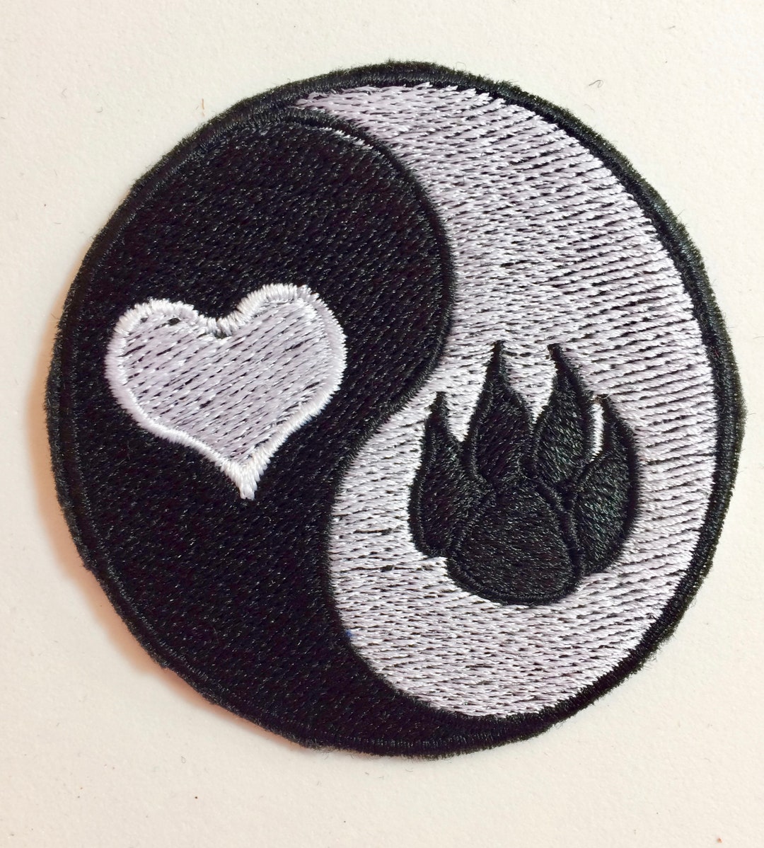 Yin Yang Applique Embroidered Yin Yang Patches Heart and Paw - Etsy