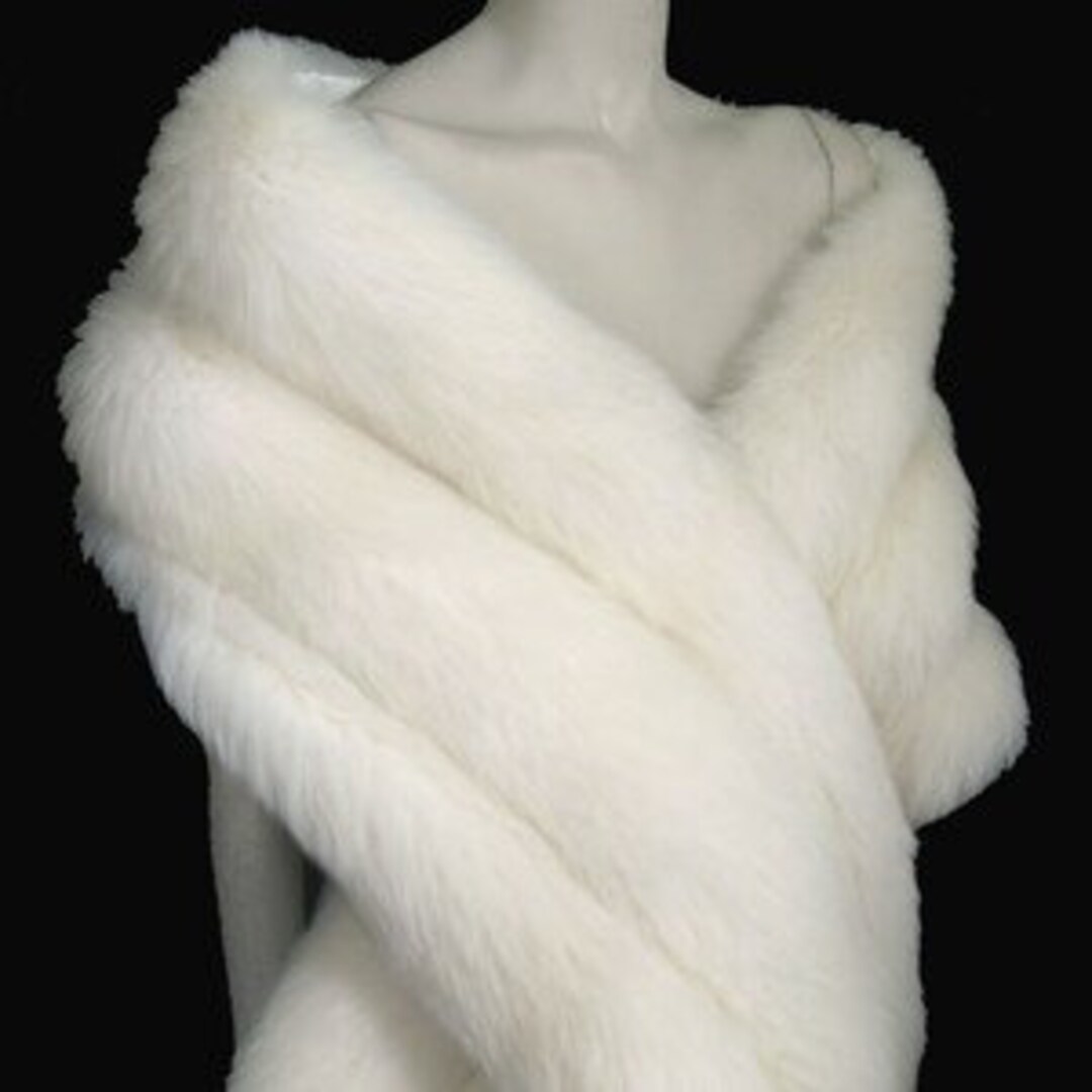 Arctic White Fox Fur Stole - Vintage Luxury White Wrap - Cape - Winter ...