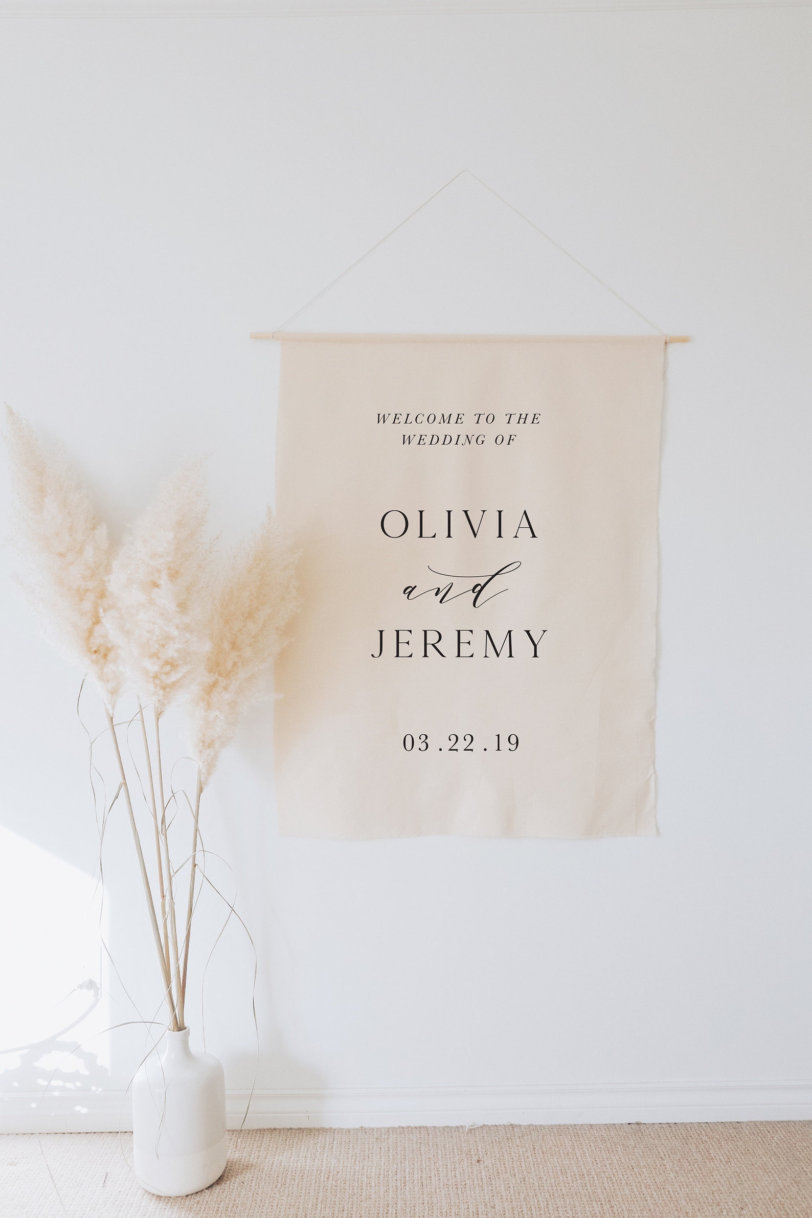 Welcome Wedding Canvas Banner Wedding Sign Wedding Backdrop - Etsy