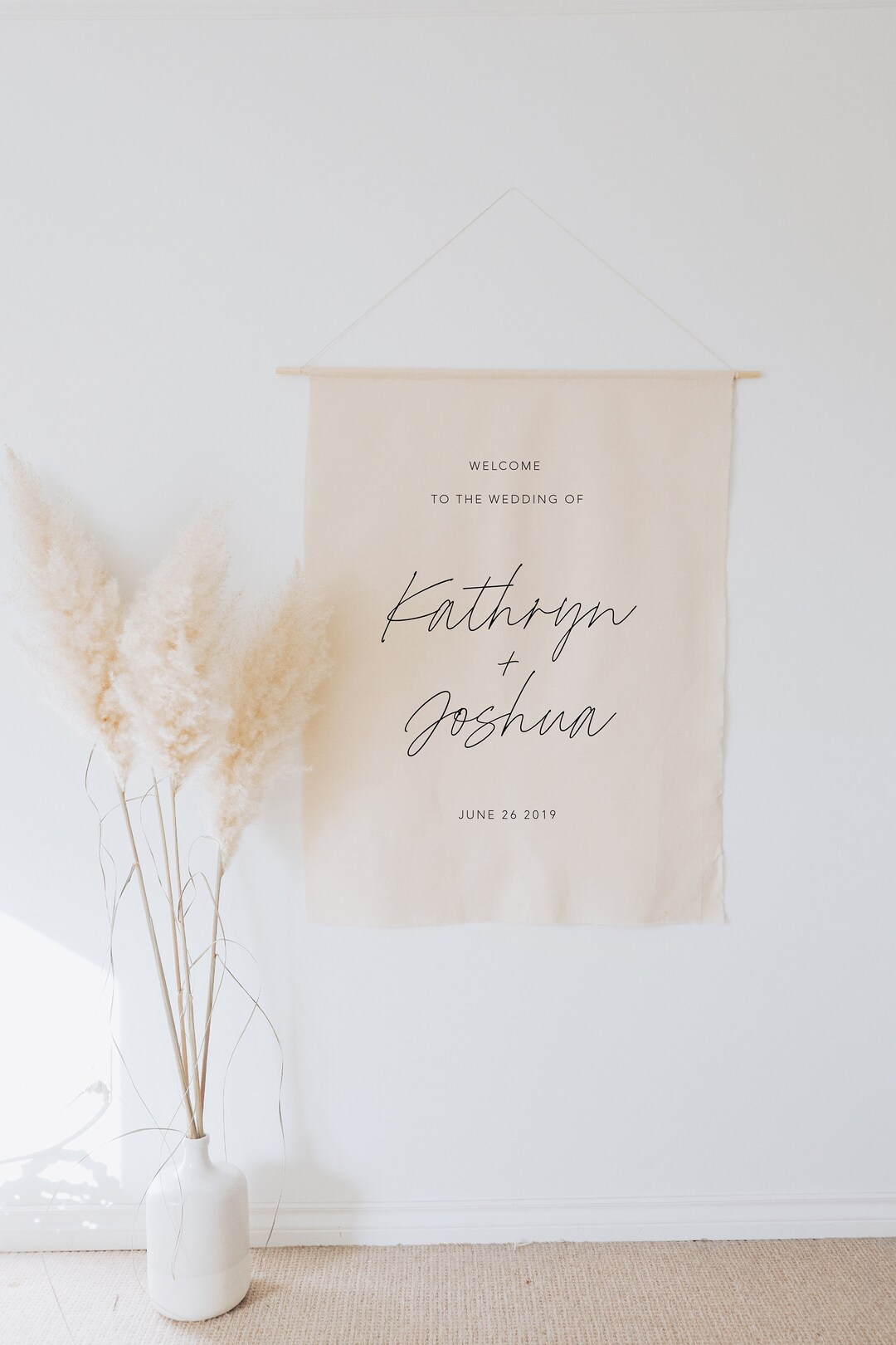 Welcome Wedding Canvas Banner Wedding Sign Wedding Backdrop - Etsy