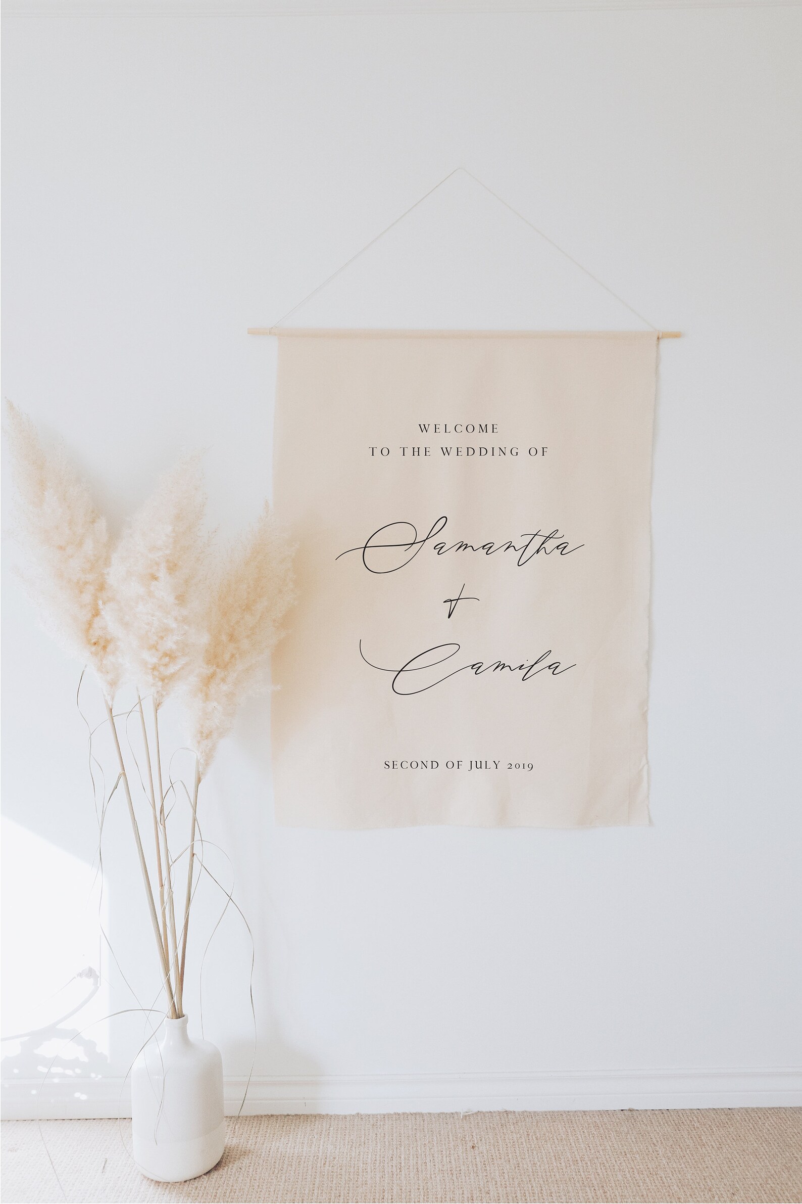 Welcome Wedding Canvas Banner Wedding Sign Wedding Backdrop - Etsy