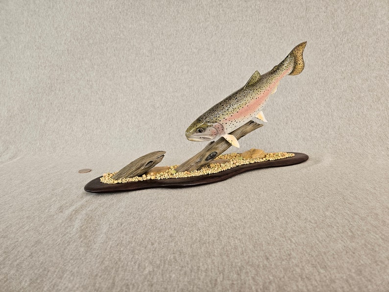 Hand Carved 12" Rainbow Trout Woodcarving - Etsy