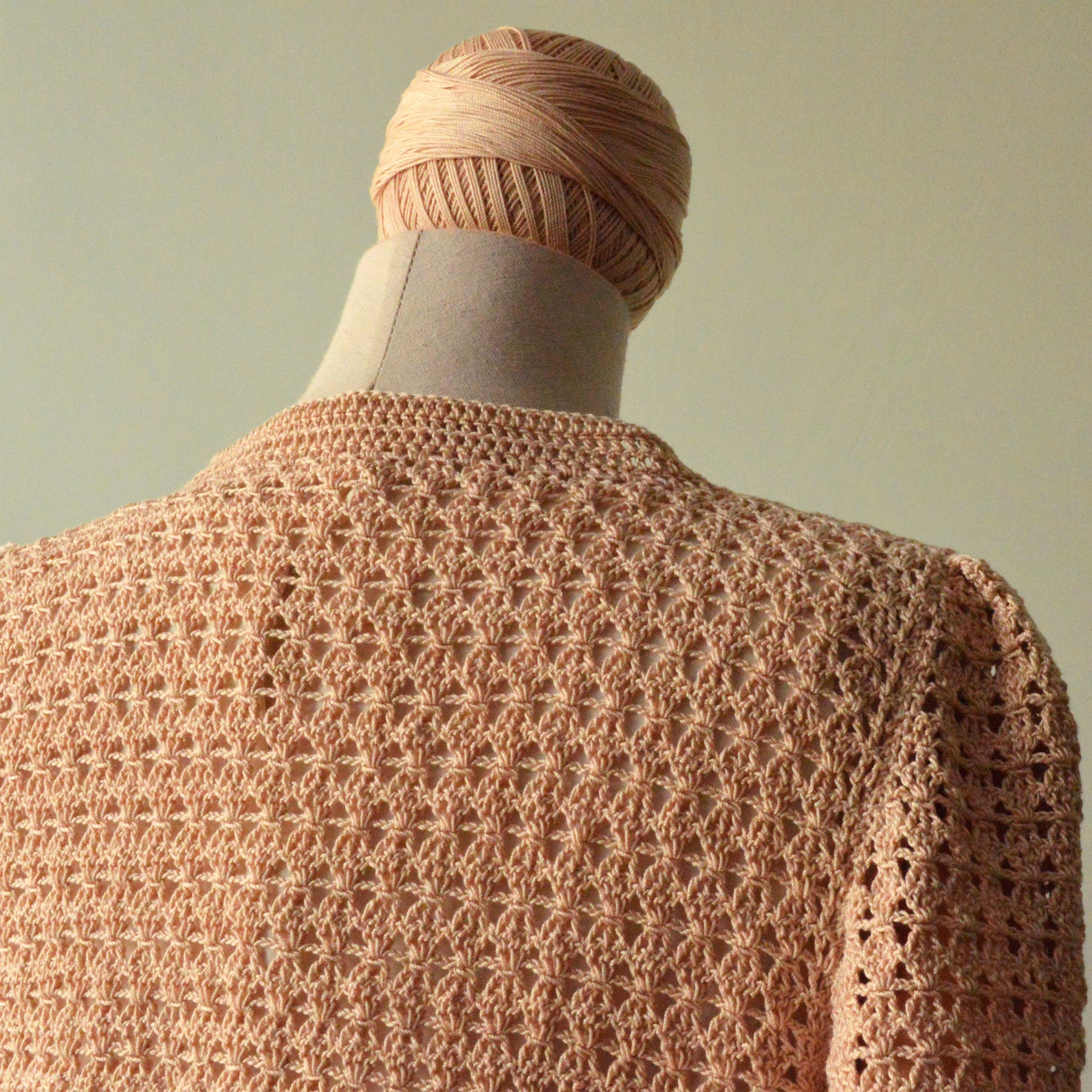 ORIANE Women's Round Neck Cardigan. Flesh Pink Color 100% Cotton, Lisle Thread, Customizable in ...