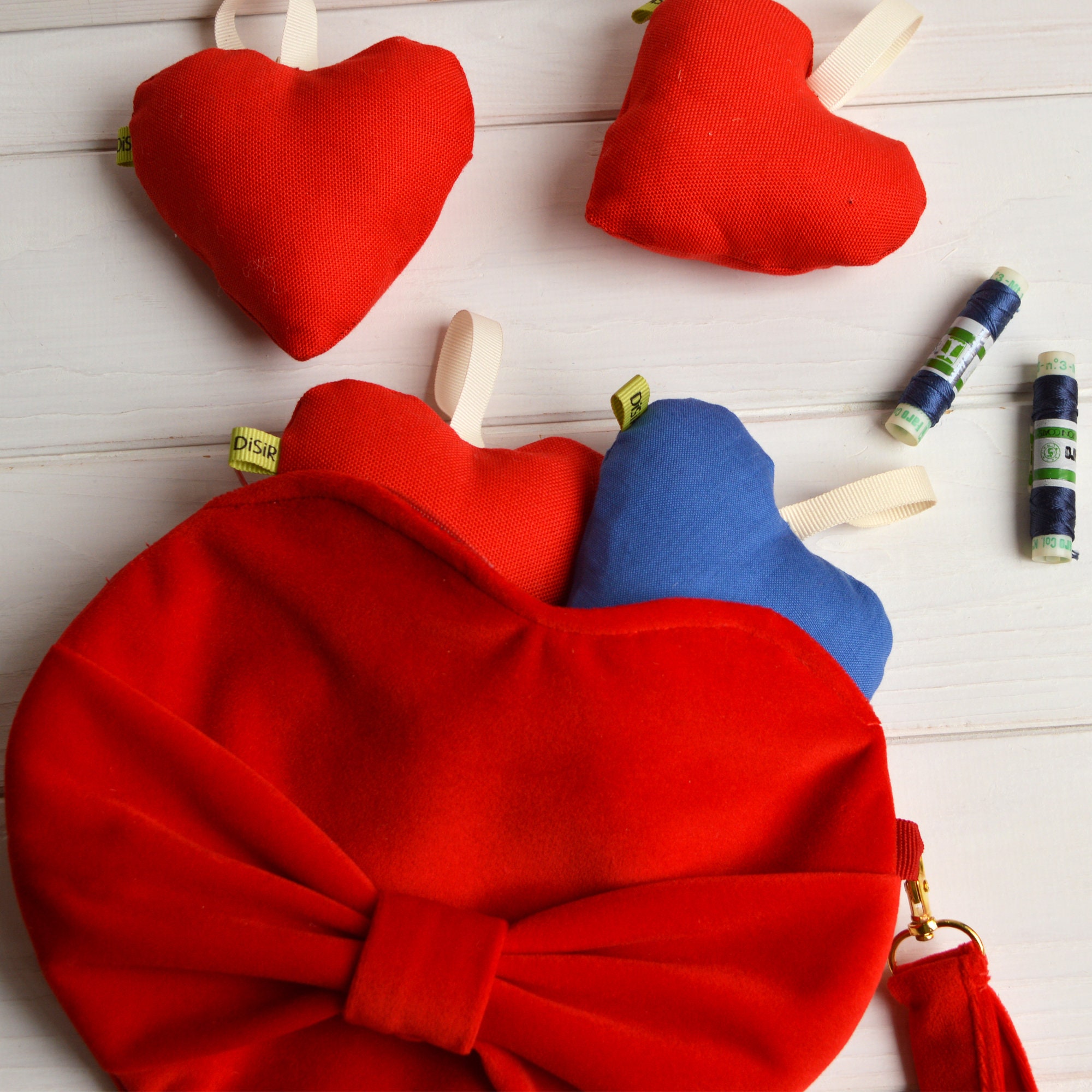 Valentine's day gift for her. Red velvet bag. Cotton | Etsy