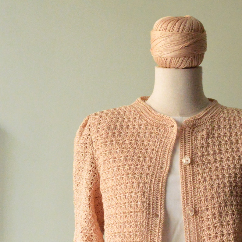 ORIANE Women's Round Neck Cardigan. Flesh Pink Color 100% Cotton, Lisle Thread, Customizable in ...