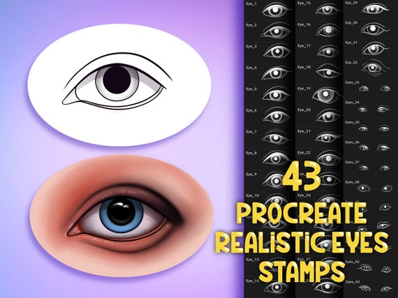 Procreate Realistic Eye Stamps Procreate Eyes Procreate - Etsy
