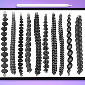 Procreate Braid Brushes, Procreate Hair Brush, Procreate Guide ...