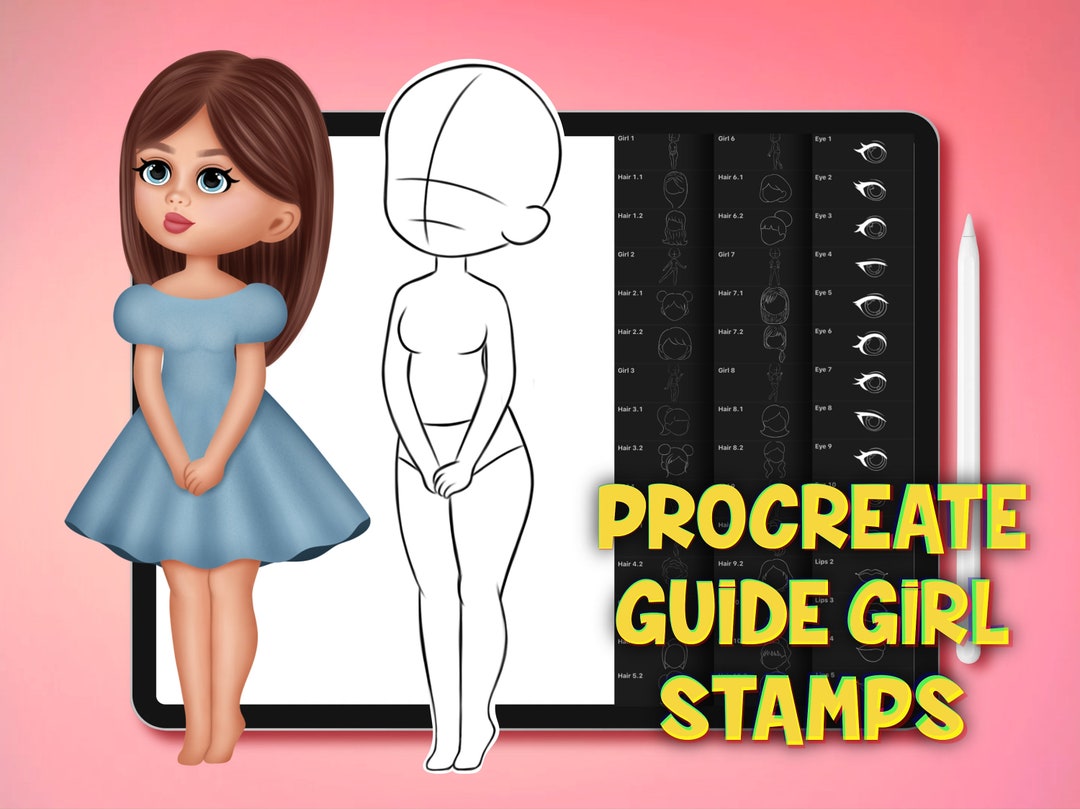 Female Figures Stamps for Procreate, Guide Brushes, Procreate Brushes ...