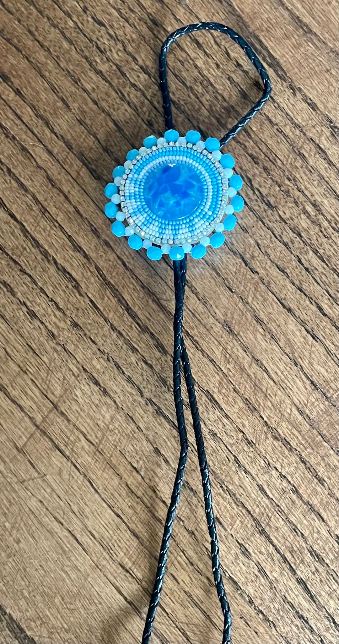 Beaded Bolo Tie, Native American Beadwork, Beaded Gradient, Indigenous ...