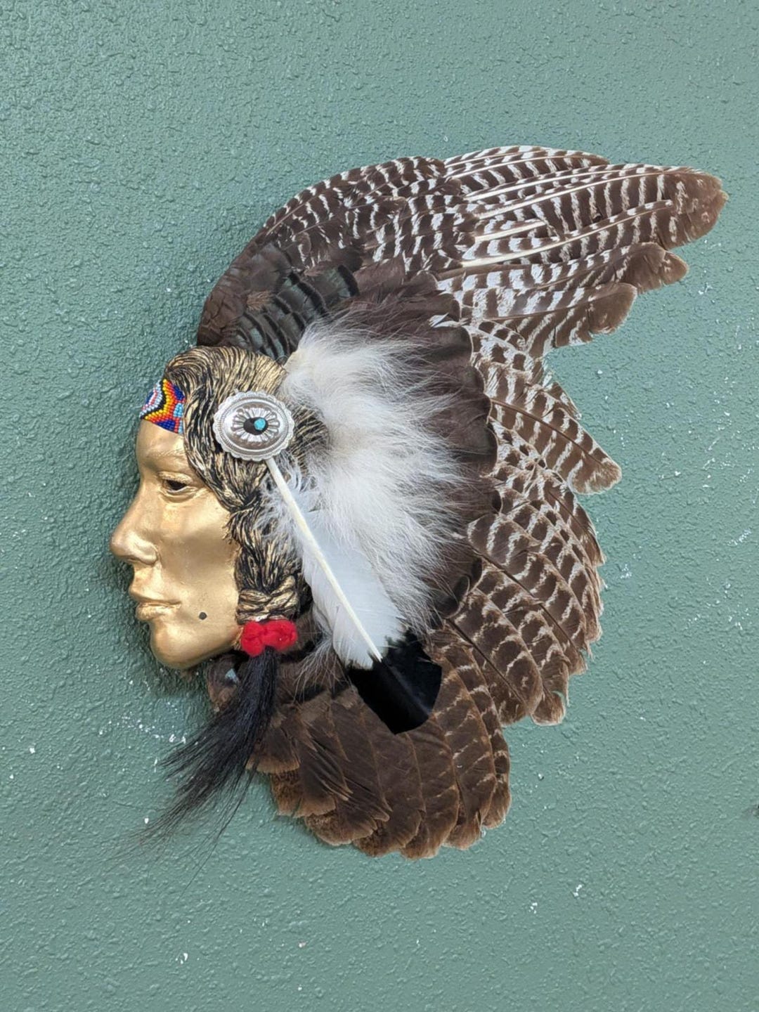 FHPAT78-WILD TURKEY Taxidermy Native American Archery Mask Face War ...