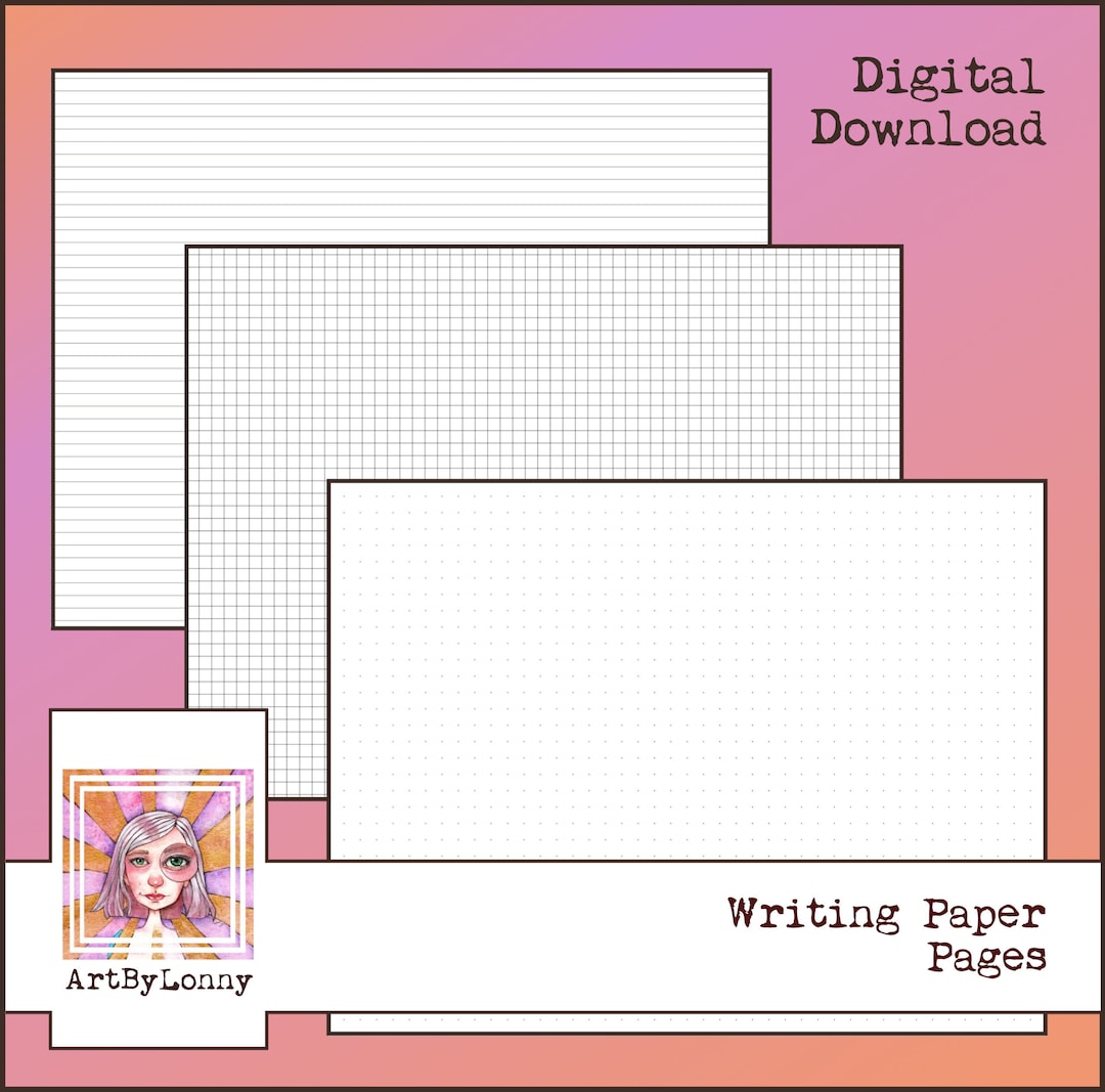 DIGITAL Writing Paper Pages - Etsy