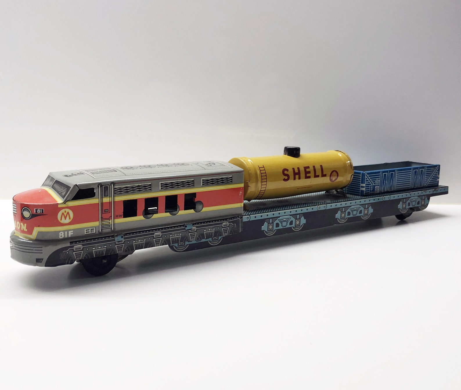 Vintage SHELL Diesel Train German Tinplate Friction Toy in | Etsy