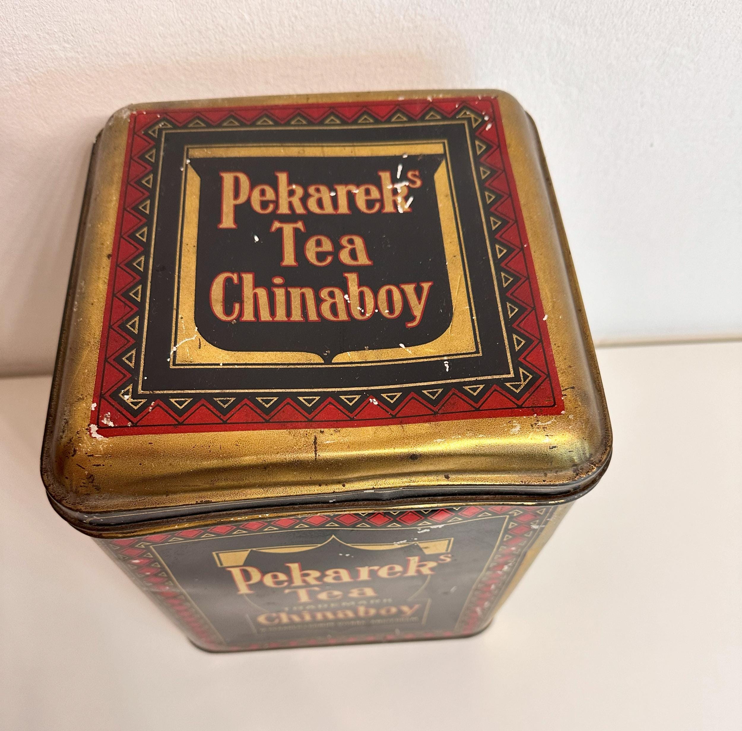 Rare Large Vintage Tin Box Pekarek Tea China Boy Vienna - Amsterdam - Etsy
