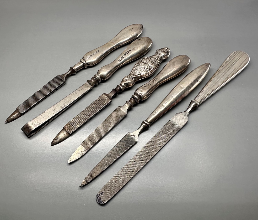 Antique Sterling Silver Nail File Collection, Antique Vanity Items 6 ...