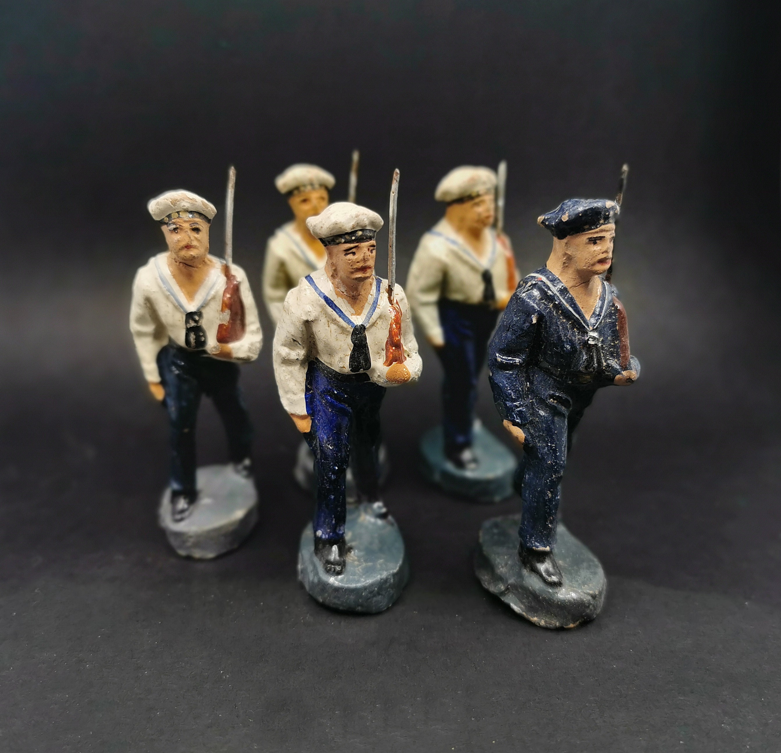 Vintage German WWI Toy Soldier Collection, Figures of Sailors, Set of 5 ...