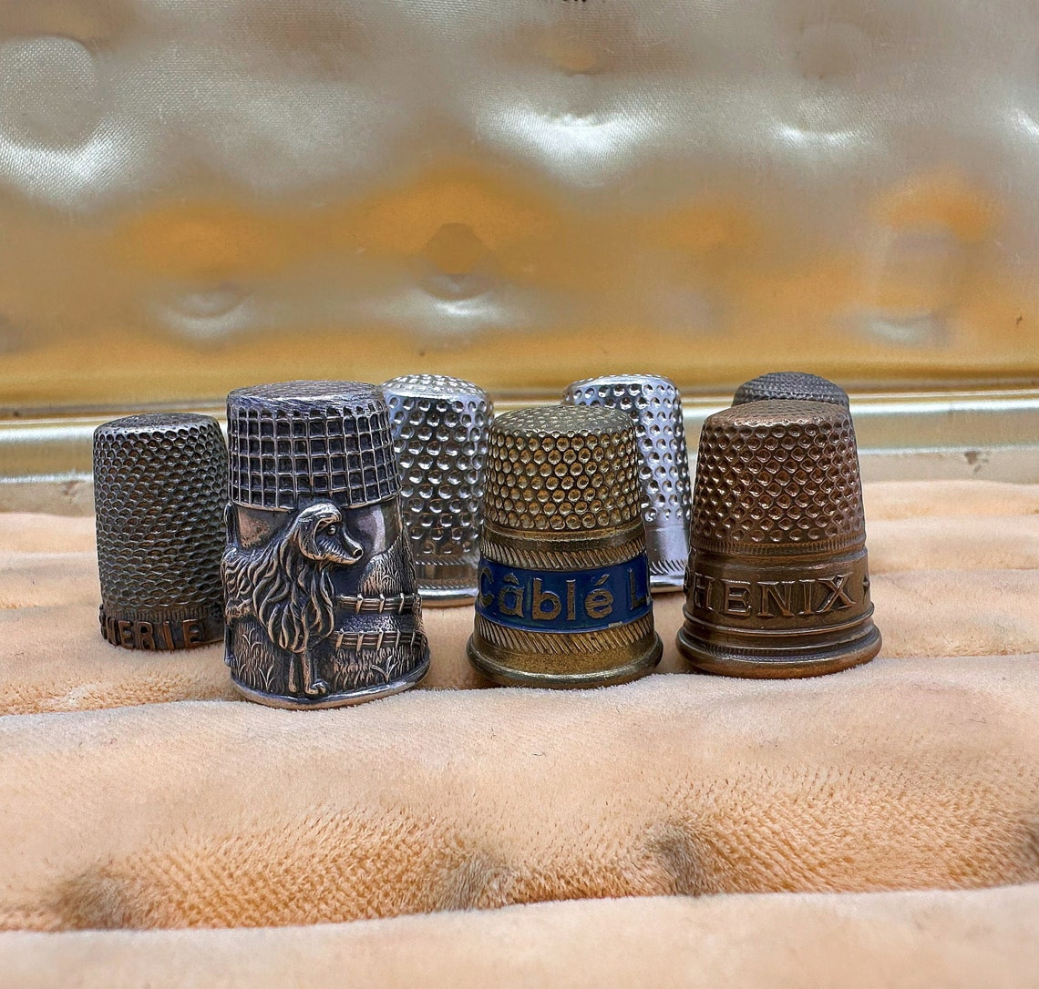 Vintage French Thimble Collection Thimbles 8 Pieces - Etsy