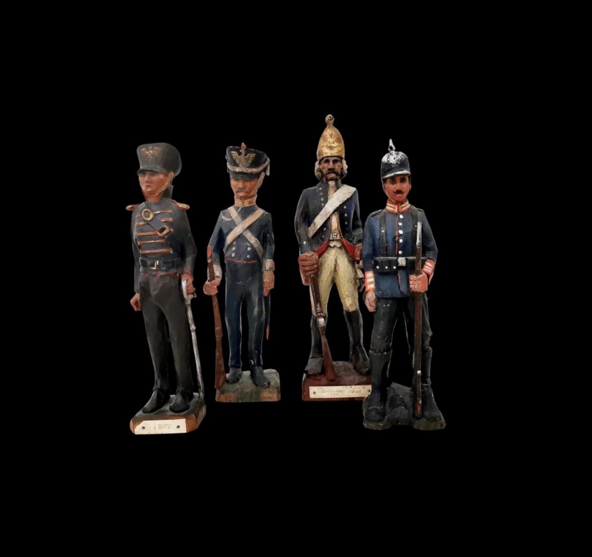 Hand Carved Wooden Soldier Collection, Napoleonic Wars, Imperial German ...