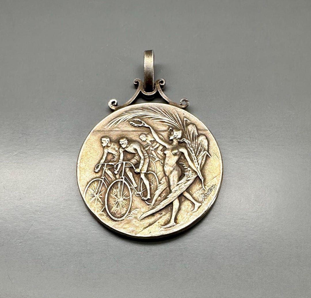 Antique French Bicycle Medal, 1905 Bicycle Trophy, Bronze - Etsy
