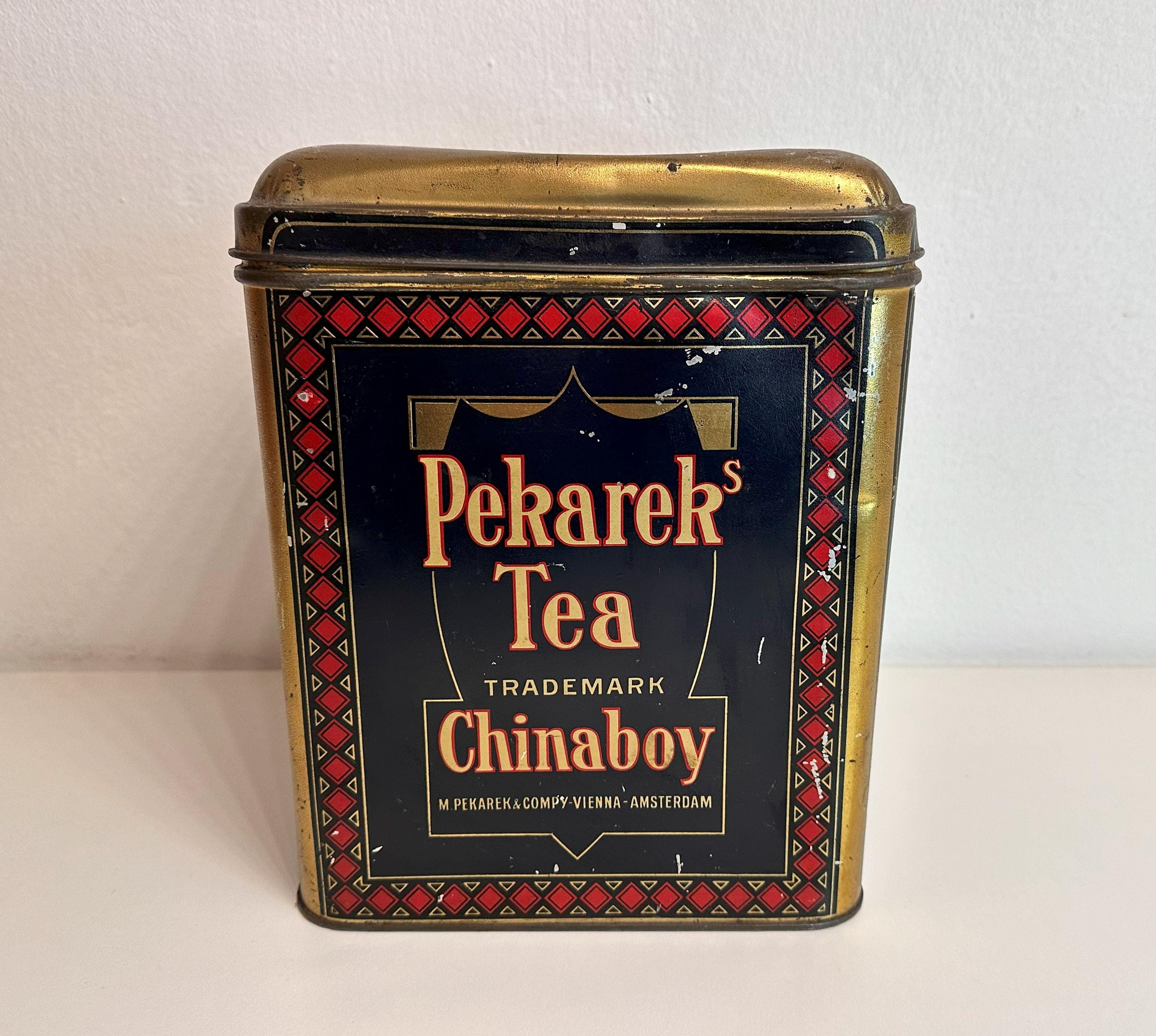 Rare Large Vintage Tin Box Pekarek Tea China Boy Vienna - Amsterdam - Etsy