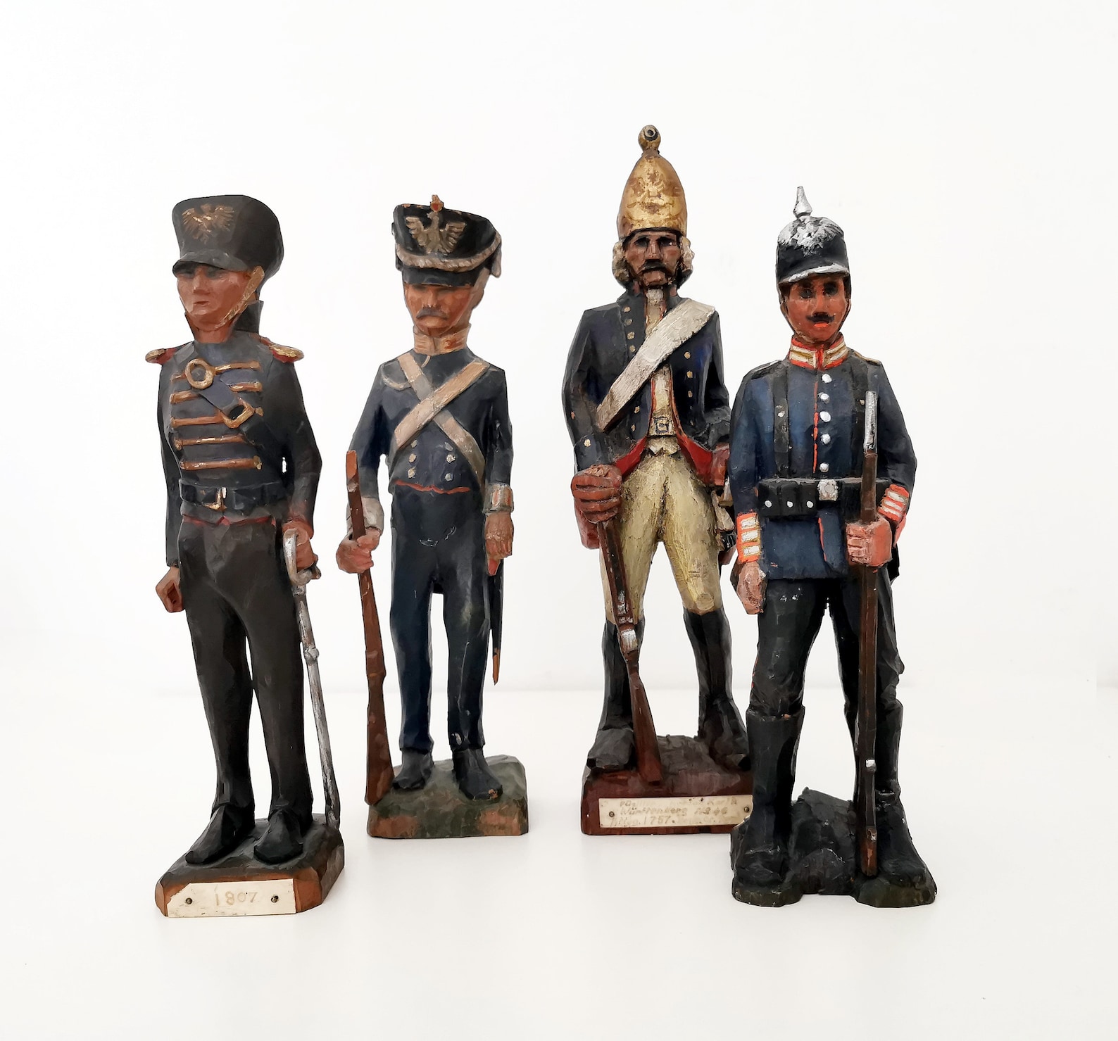 Hand Carved Wooden Soldier Collection, Napoleonic Wars, Imperial German ...