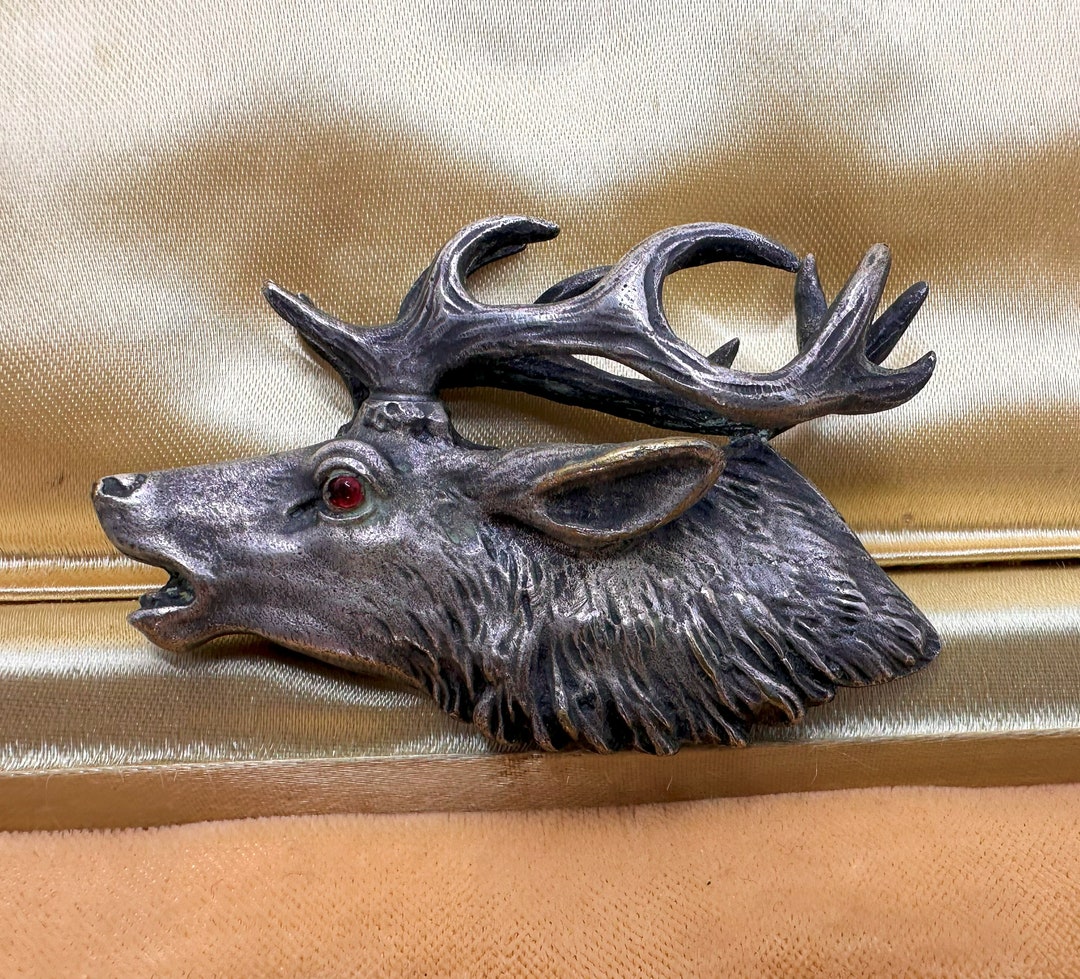 Antique Stag Brooch, German Hunting Brooch - Etsy