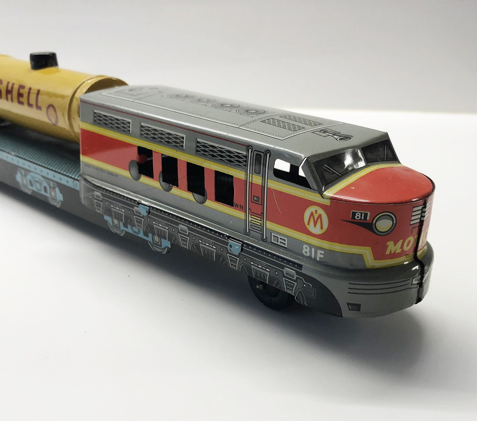 Vintage SHELL Diesel Train German Tinplate Friction Toy in | Etsy