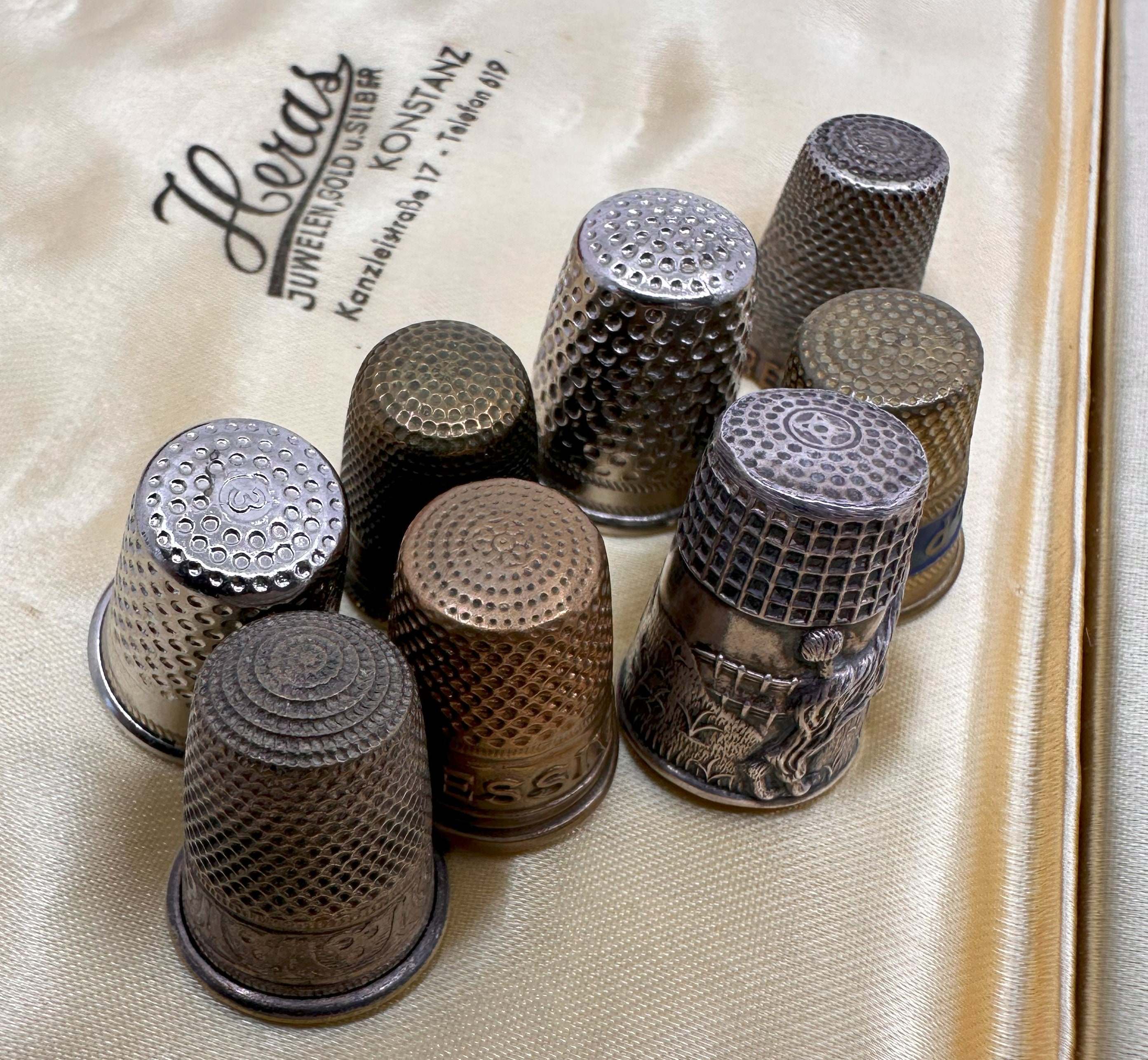 Vintage French Thimble Collection Thimbles 8 Pieces - Etsy