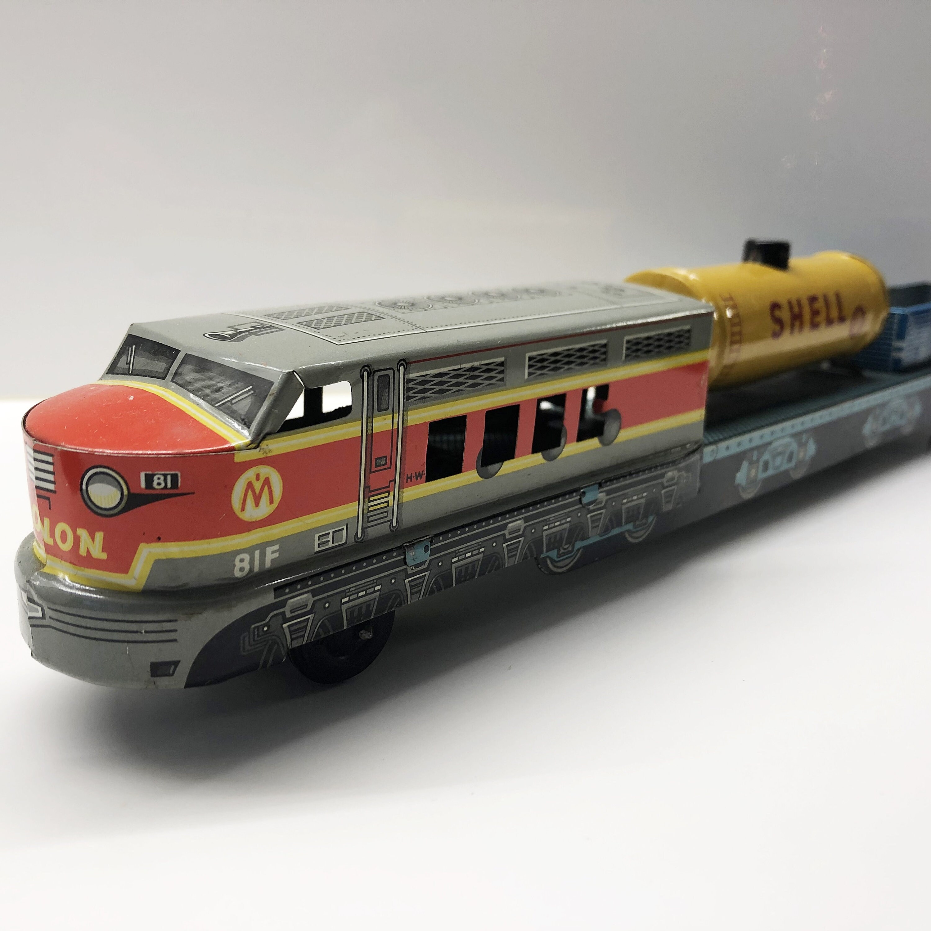 Vintage SHELL Diesel Train German Tinplate Friction Toy in - Etsy