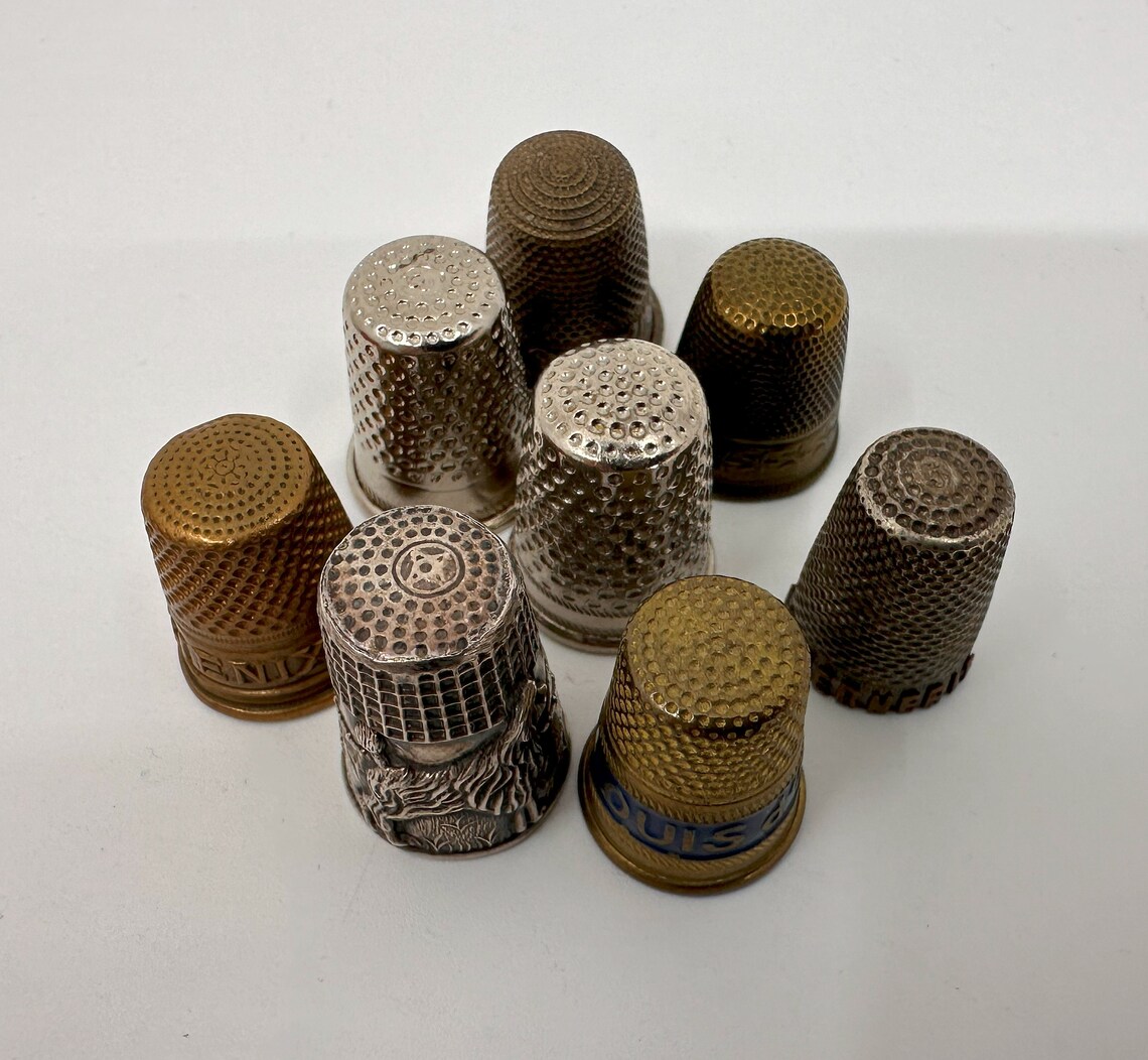 Vintage French Thimble Collection Thimbles 8 Pieces - Etsy