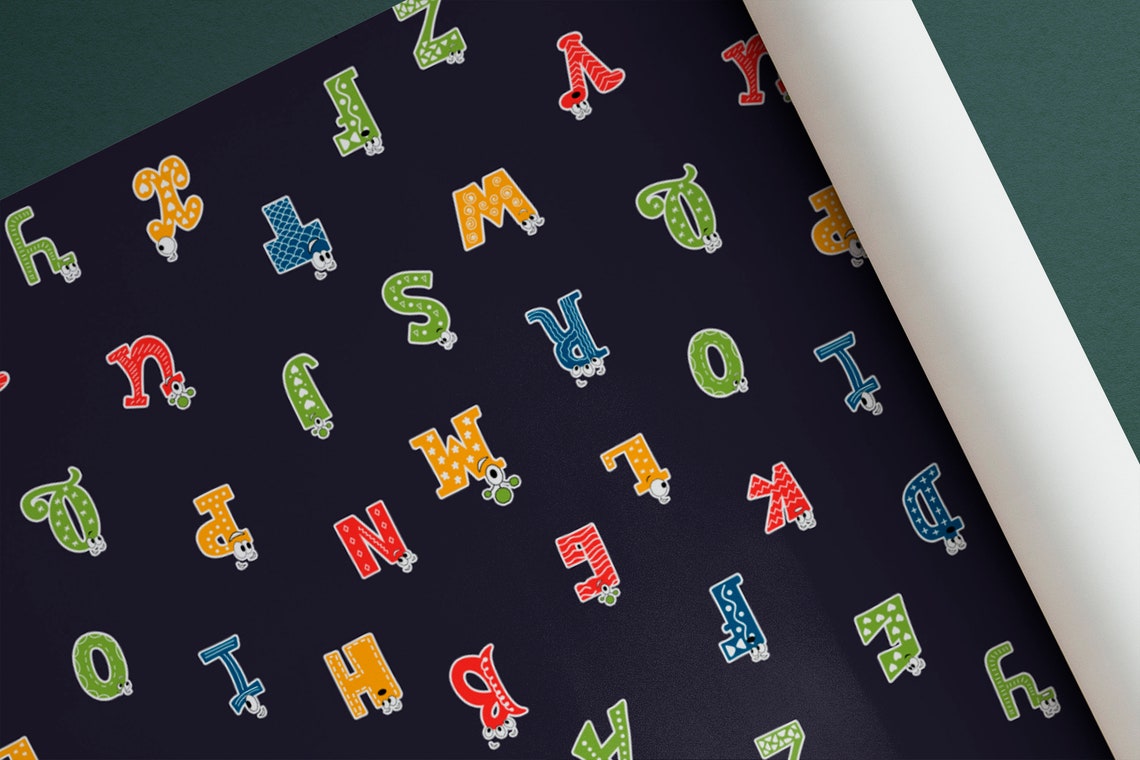 Alphabet Front Capital Letters Seamless Pattern, Sublimation Pattern ...