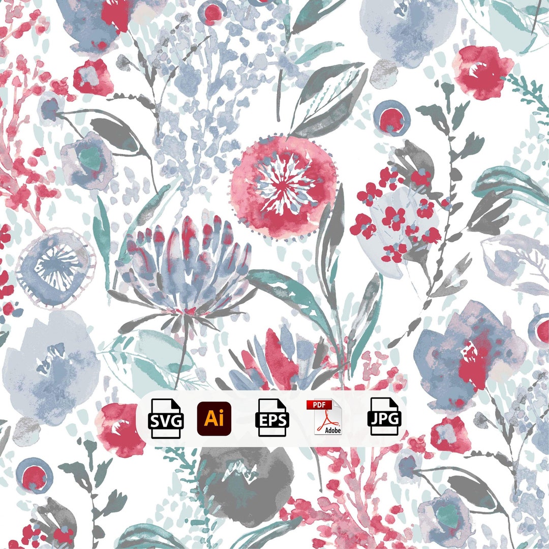 Vintage Poppy Peel & Stick Wallpaper Seamless Pattern, Sublimation ...