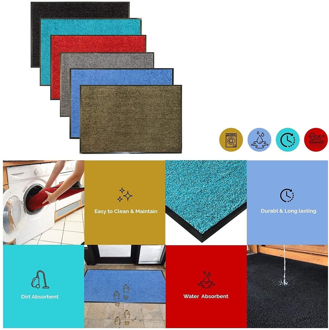 Door Mat in Heavy Duty Non Slip Rubber Back Barrier Mat, Personalised ...