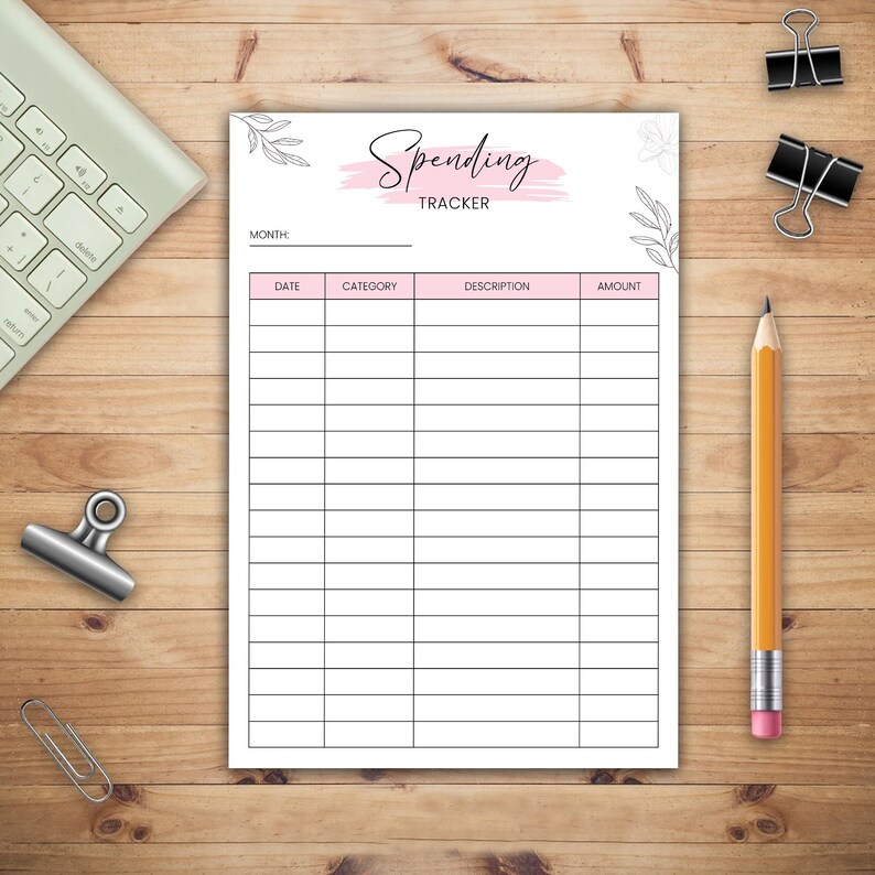Spending Tracker, Monthly Budget Printable, Budget Tracker, Expense ...
