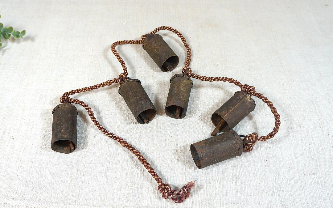 Rustic Old Bells, Small Bells, Goat Bells, Metal Bells on a String - Etsy
