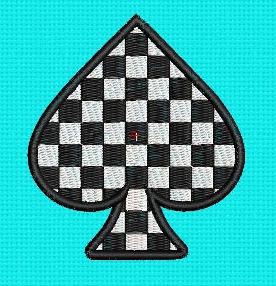 Checkered Spade Ace Card Instant Download Embroidery File .dst .exp ...