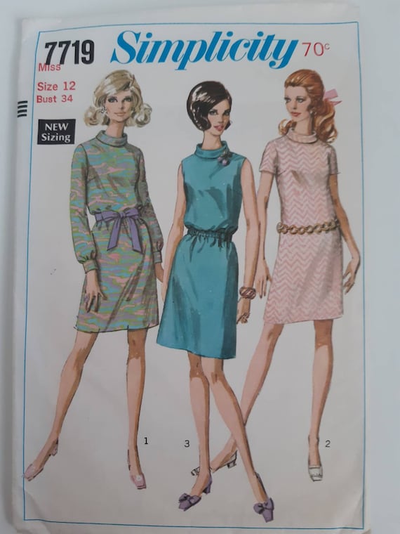 1968 Simplicity Shift Dress Pattern - Etsy