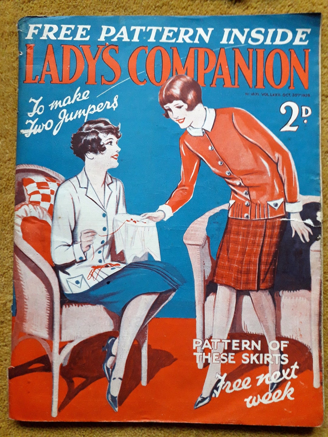 1928 Magazine With Original Paper Pattern - Etsy