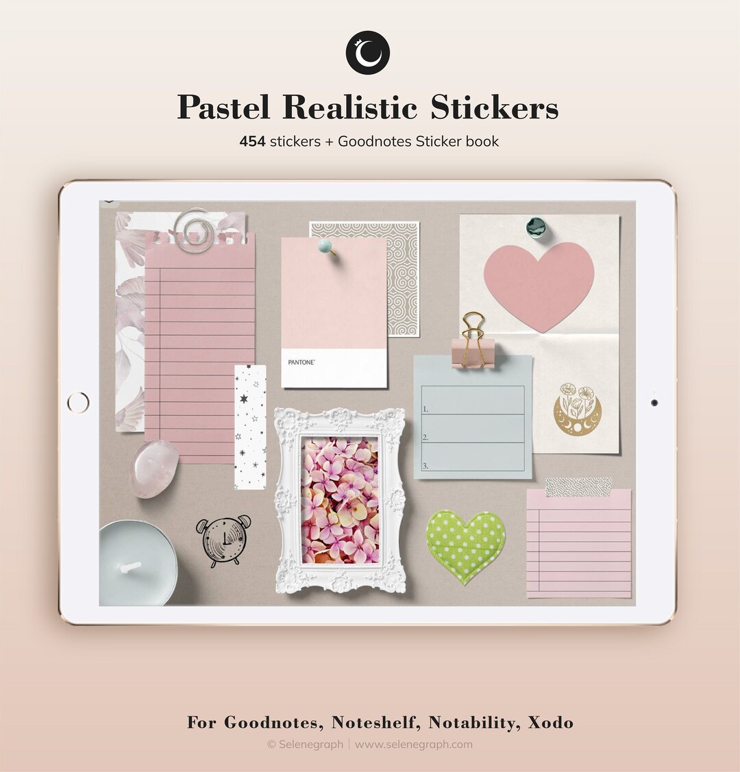 Pastel Stickers Digital Stickers Mood Board Stickers - Etsy