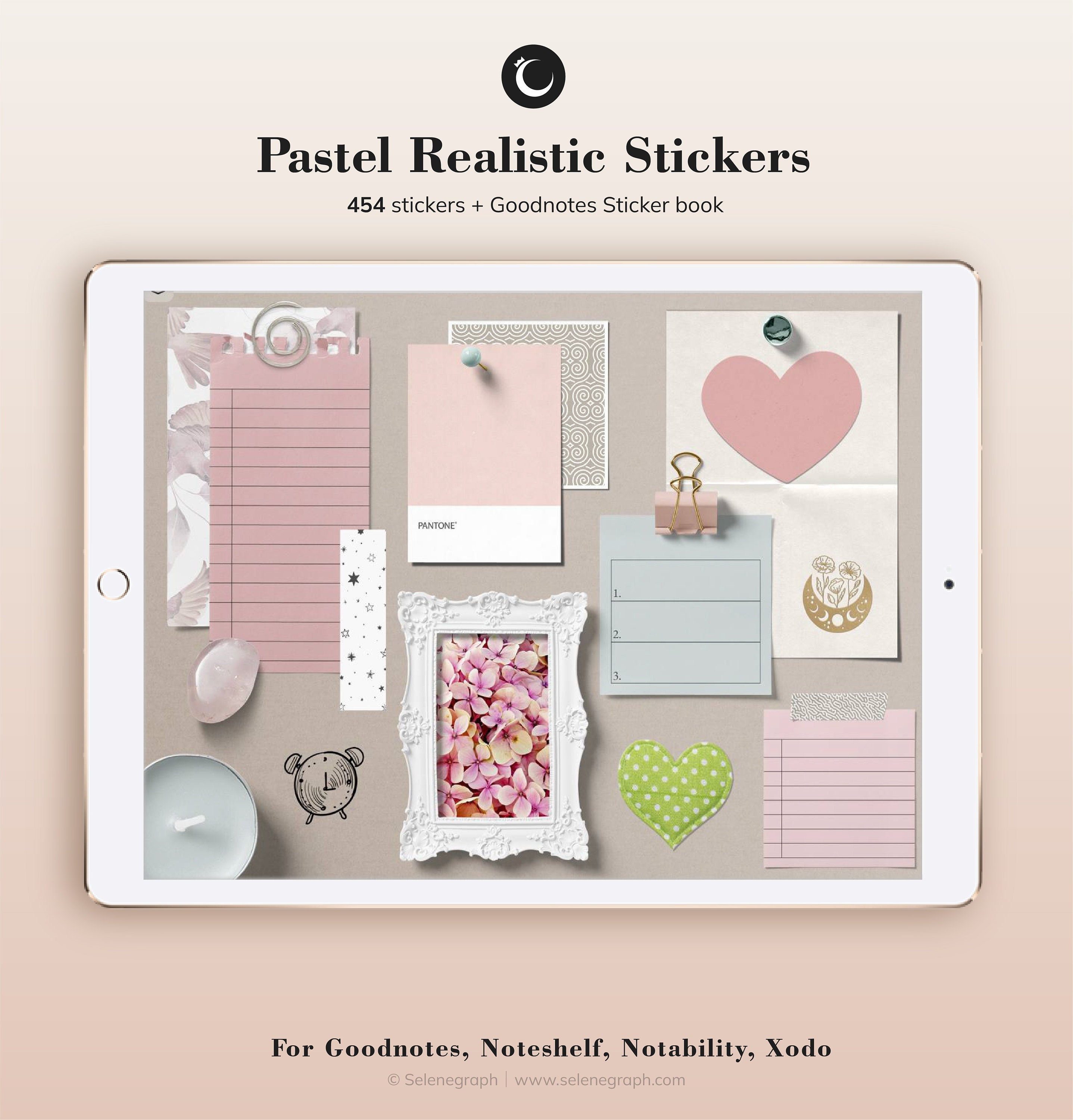 Pastel Stickers Digital Stickers Mood Board Stickers - Etsy