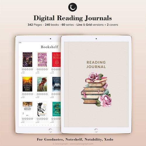 READING JOURNAL Digital Goodnotes Digital Book Planner - Etsy