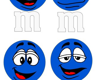 M and m face svg | Etsy