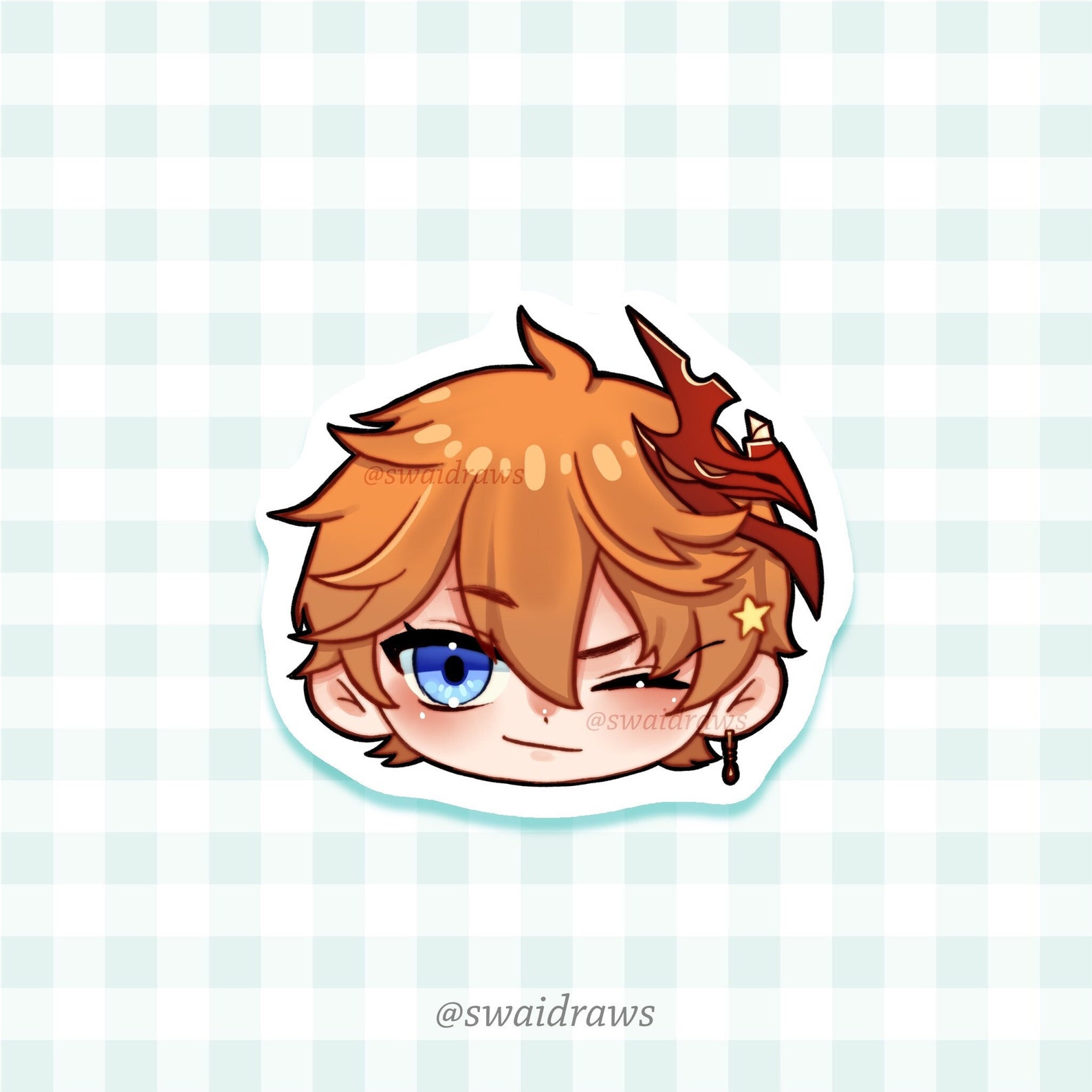 Childe Chibi Matte Vinyl Sticker Genshin Impact - Etsy